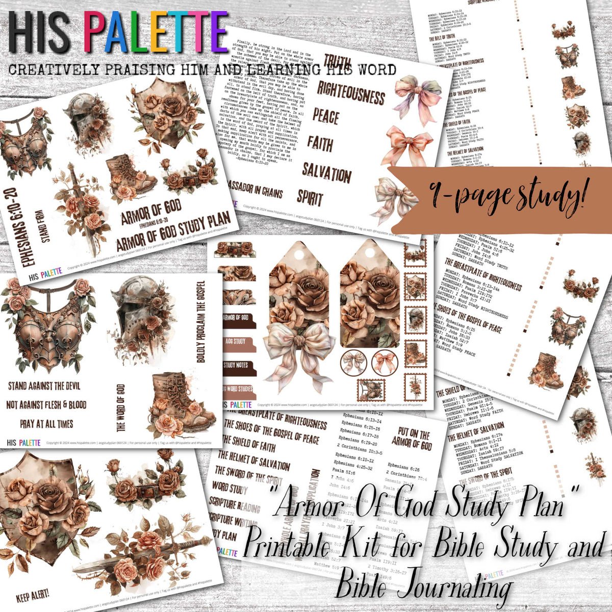 Armor Of God 7-week Study Plan printable kit for Bible Study and Bible ...