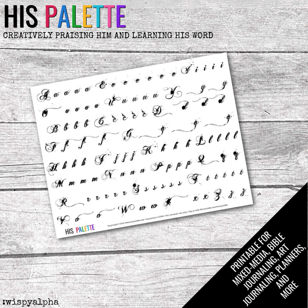 Wispy Alpha printable for mixed-media, Bible journaling and faith art ...