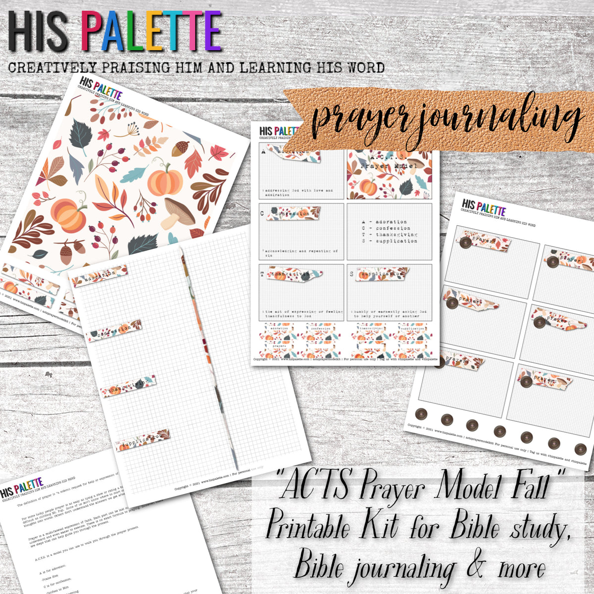 ACTS Prayer Model Kit [Fall] - printable for Bible study, prayer, and ...