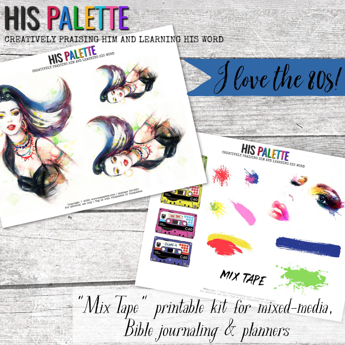 Mix Tape printable kit for mixed-media, Bible journaling and planner ...