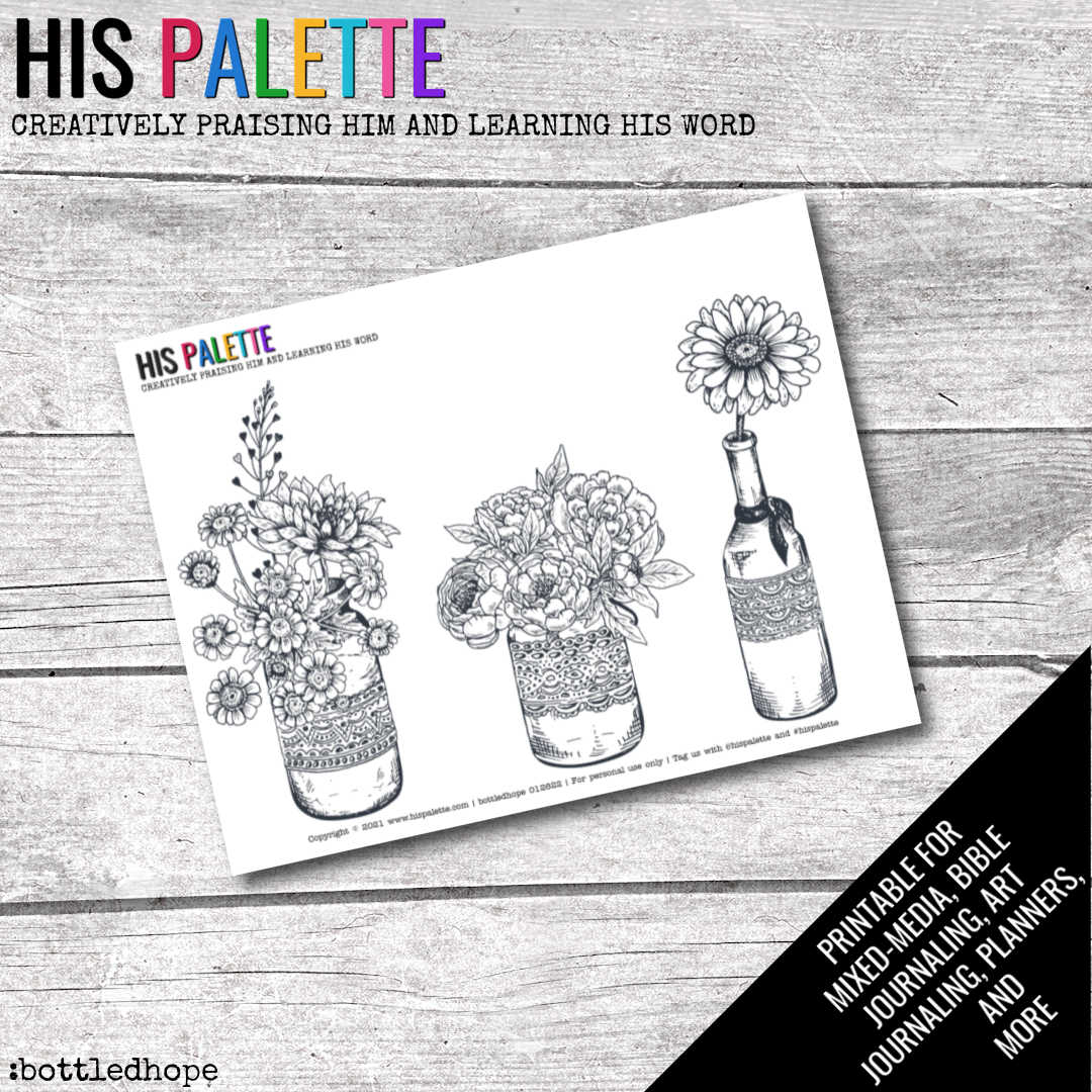 Bottled Hope printable for mixed-media, Bible journaling and faith art ...