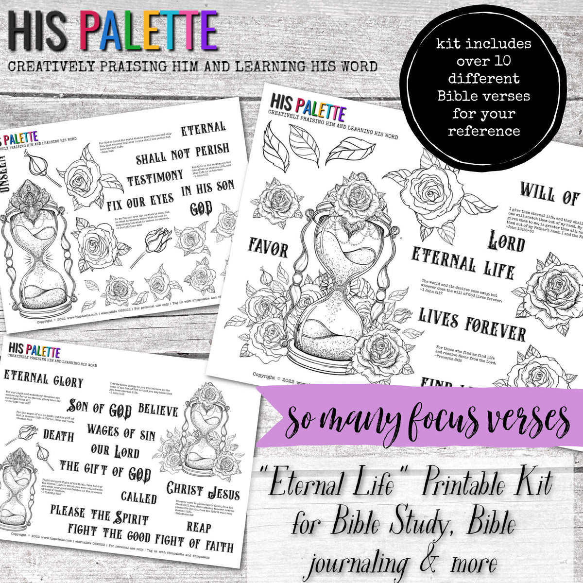 Eternal Life printable kit for mixed-media, Bible journaling and plann ...