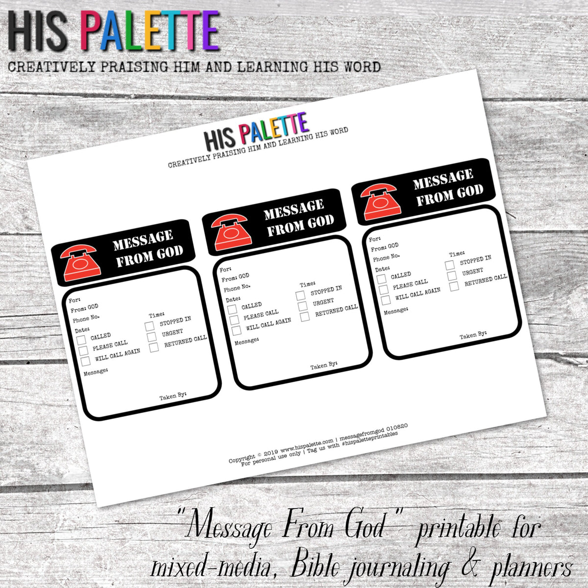 Message From God printable for mixed-media, Bible journaling and faith ...