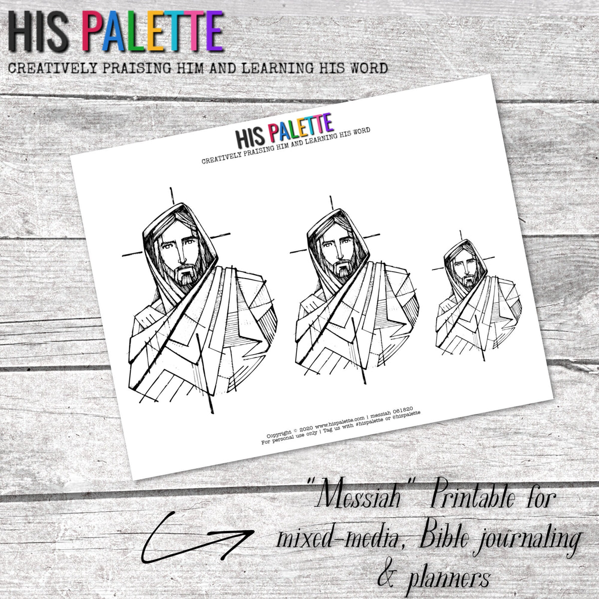 Messiah printable for mixed-media, Bible journaling and planner – His ...