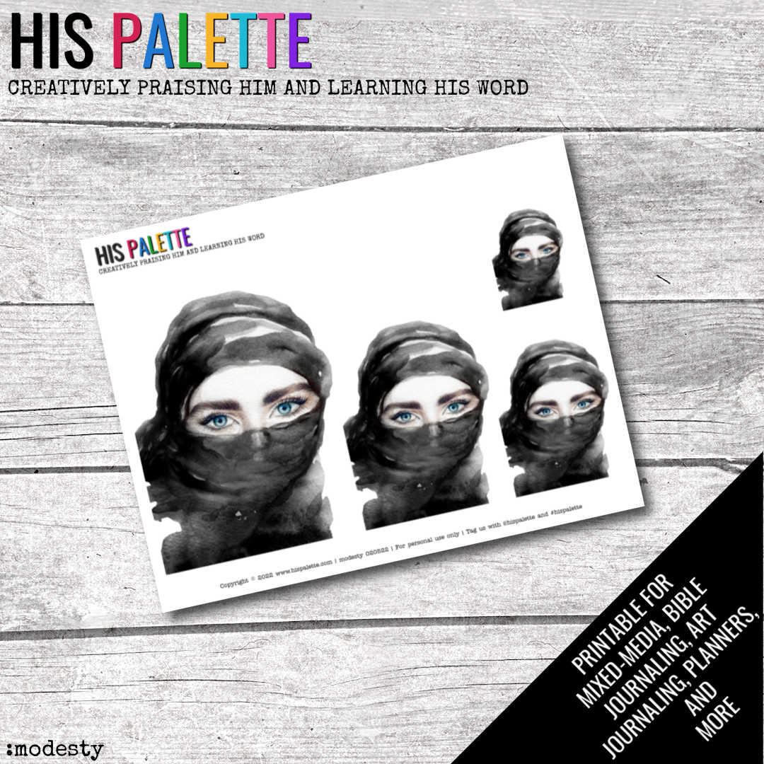 Modesty printable for mixed-media, Bible journaling and Bible study ...